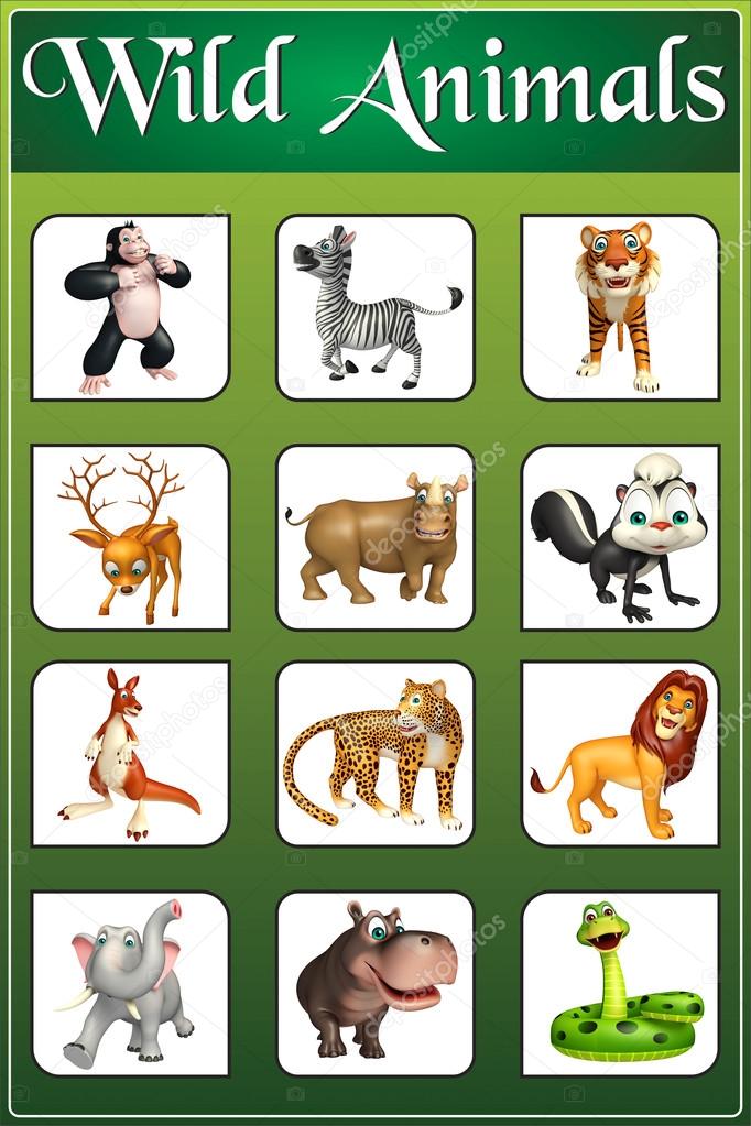 Wild animal chart Stock Illustration by ©visible3dscience #102534500