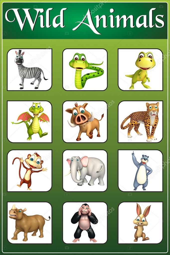 Wild animal chart Stock Illustration by ©visible3dscience #102534810