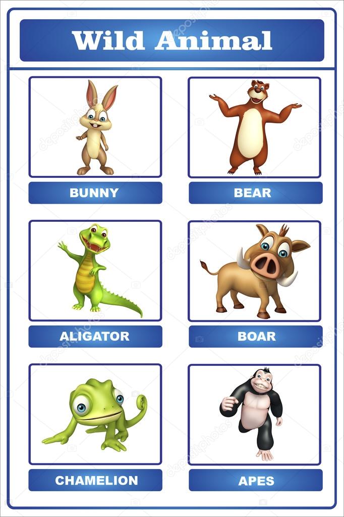 Wild animal chart Stock Illustration by ©visible3dscience #102535204