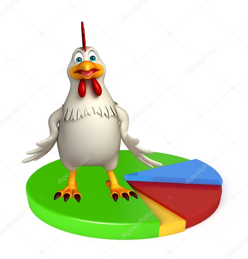 Fun Hen cartoon character with circle sign Stock Illustration by ...
