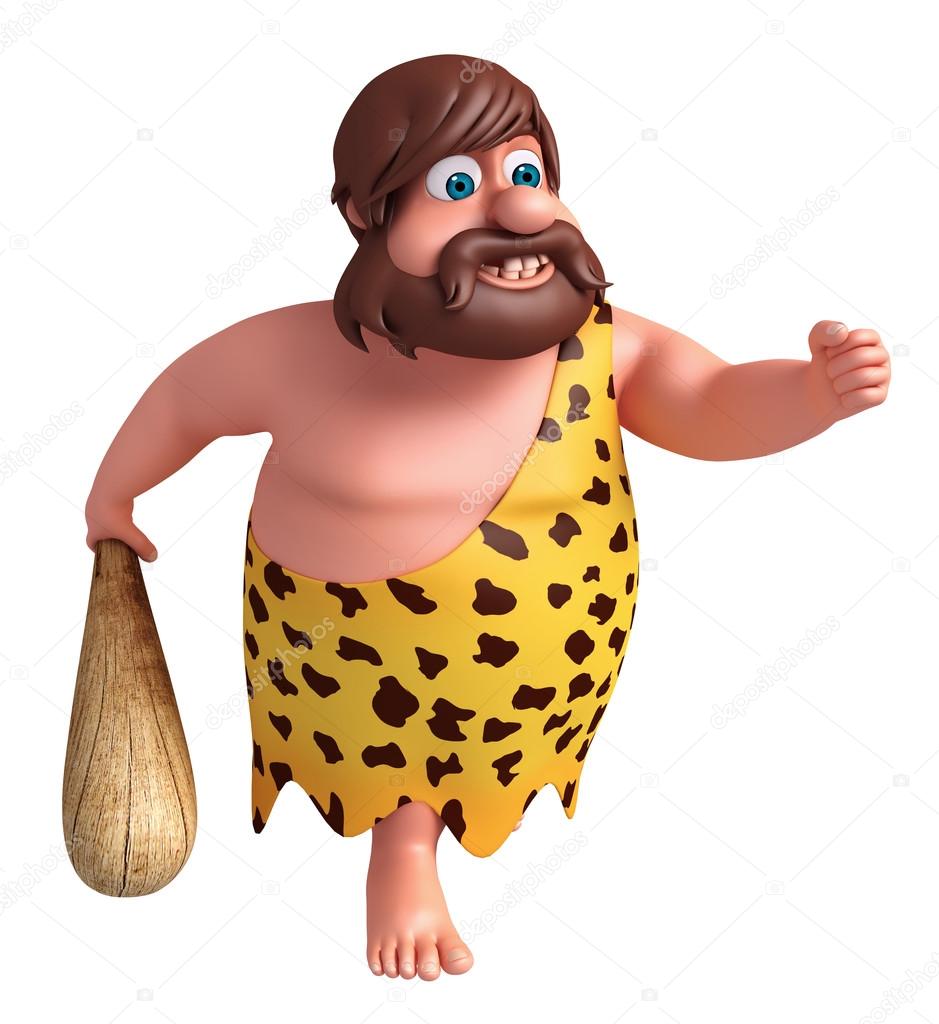 Cartoon caveman with running pose Stock Photo by ©visible3dscience ...