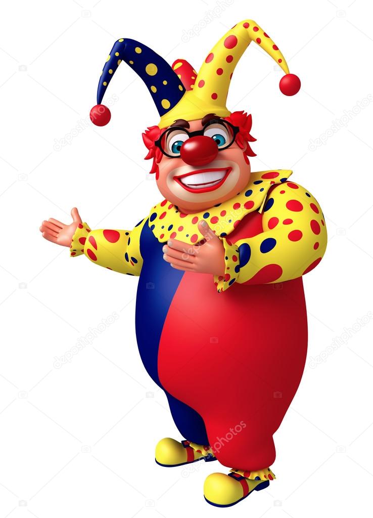 Happy clown with pointing pose Stock Photo by ©visible3dscience 102813416