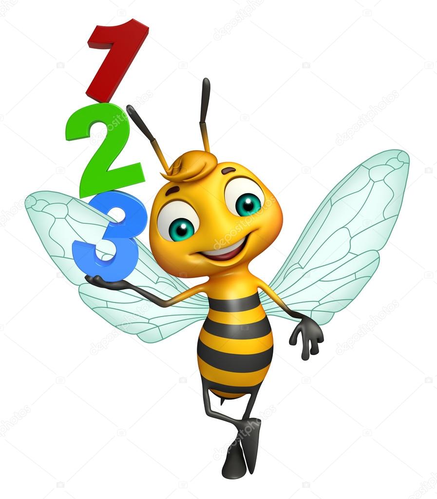 Bee cartoon character with 123 sign Stock Illustration by ...