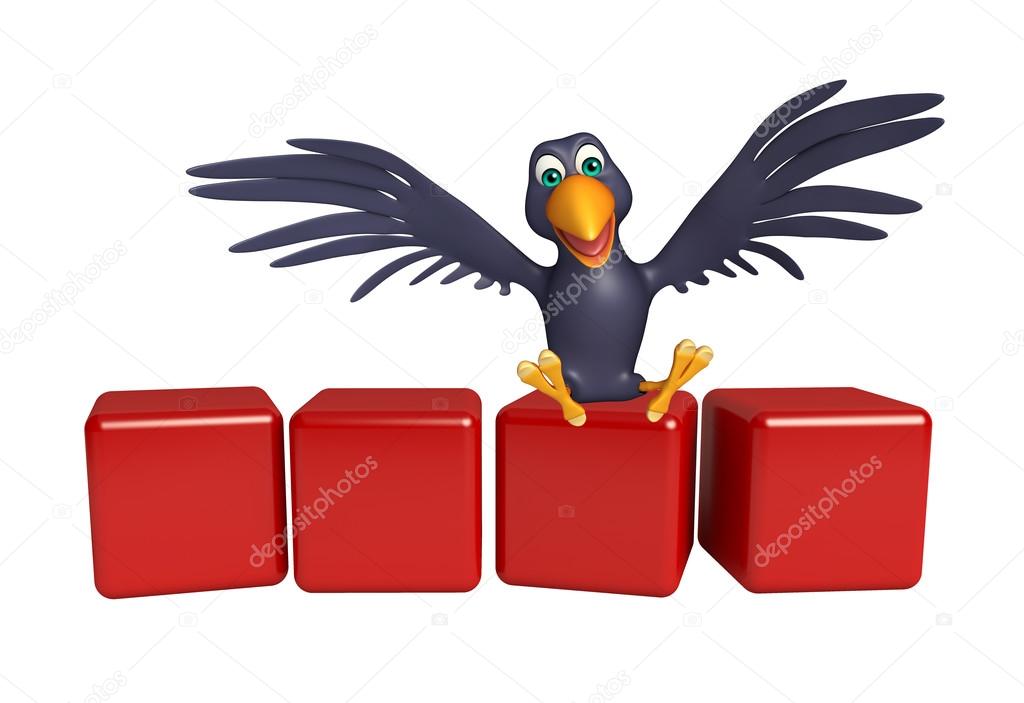 Fun Crow cartoon character with level Stock Photo by ©visible3dscience ...