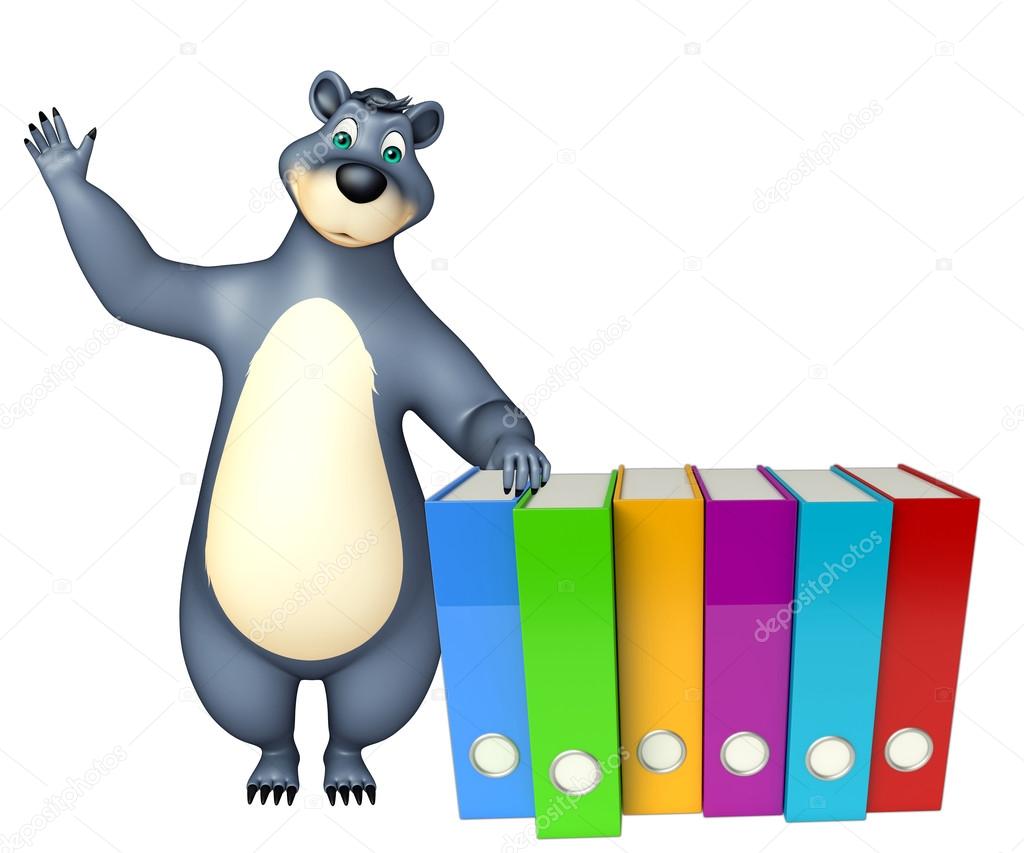 Fun Bear cartoon character with files Stock Illustration by ...