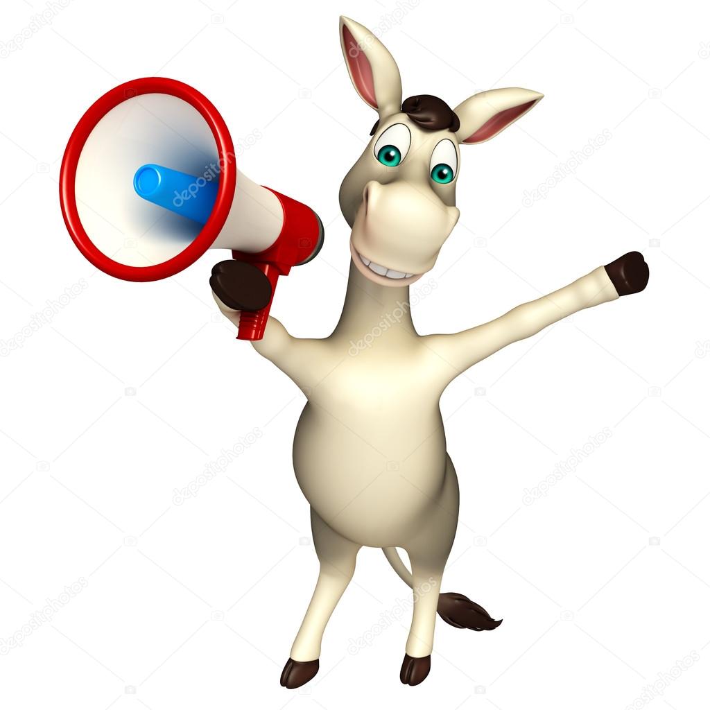 Cute Donkey cartoon character with loudseaker Stock Illustration by ...
