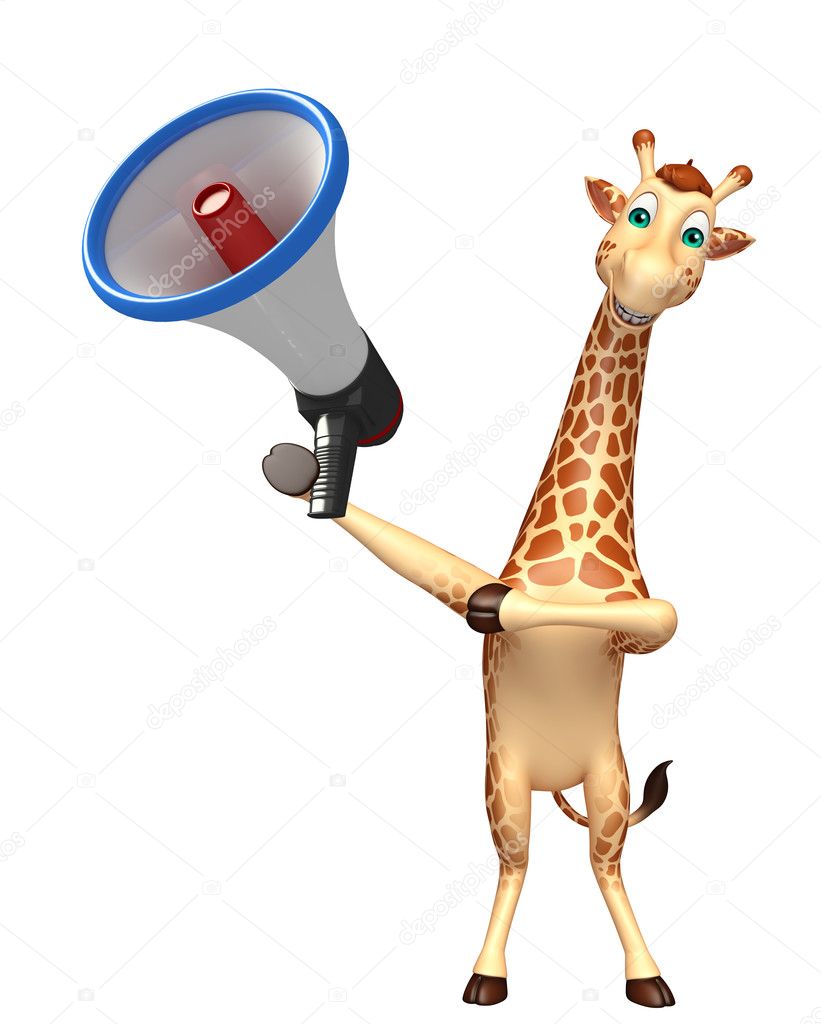 Fun Giraffe cartoon character with loud speaker Stock Illustration by ... Fun Giraffe cartoon character with loud speaker Stock Illustration by ...