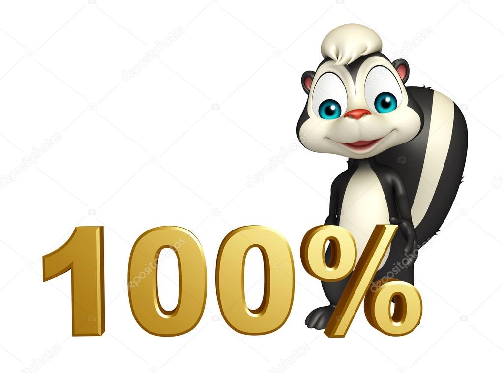 Skunk cartoon character with 100% sign Stock Illustration by ...