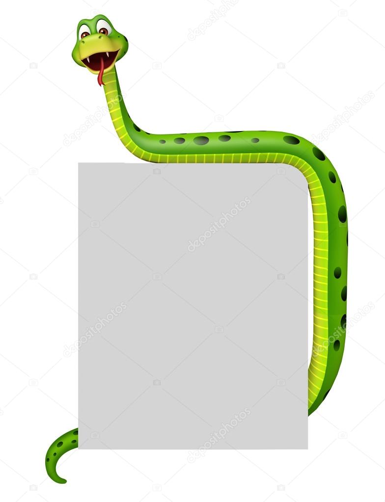 Fun Snake cartoon character with board Stock Illustration by ...