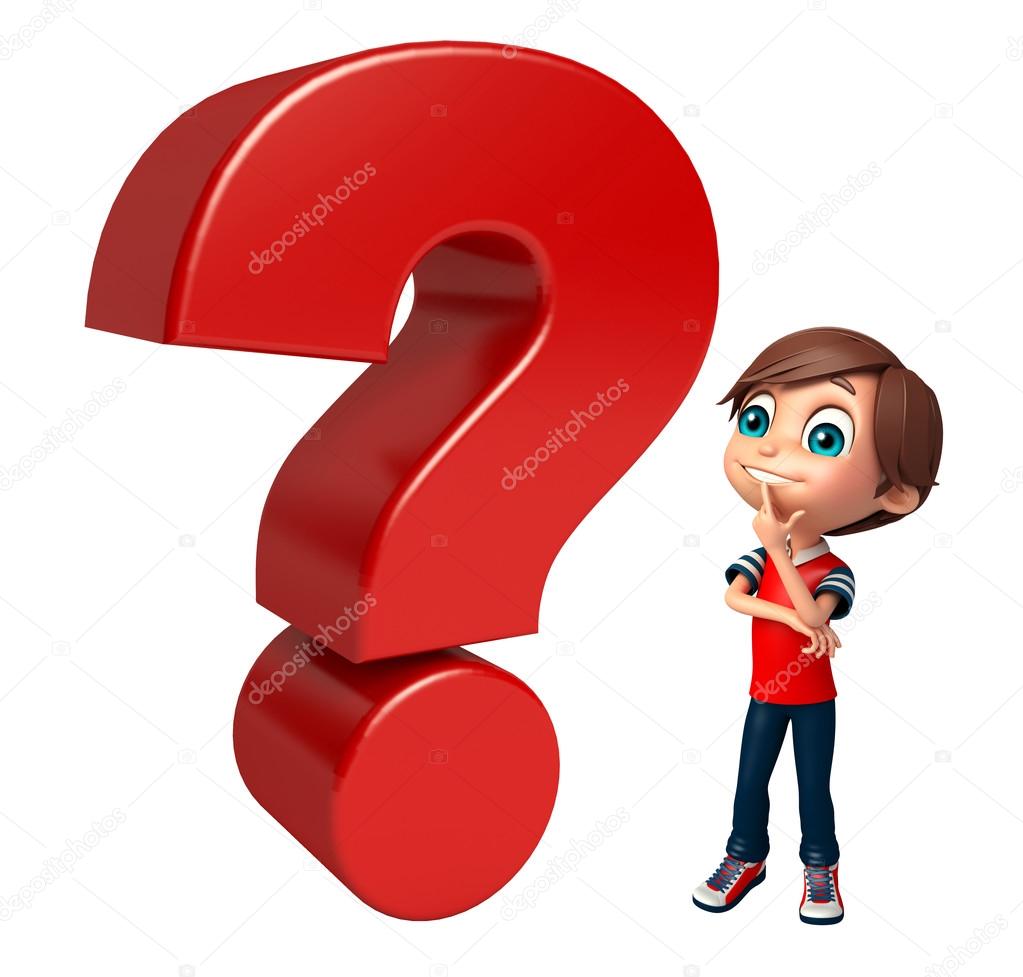 Niño con signo de interrogación Ilustración de stock de ...