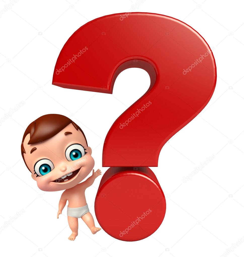 Cute baby with Question mark sign — Stock Photo © visible3dscience ...