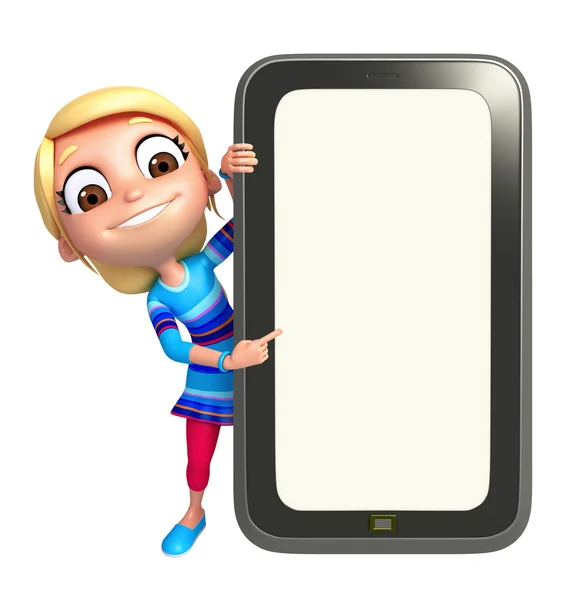 Kid girl with Pencil Stock Illustration by ©visible3dscience #123814438