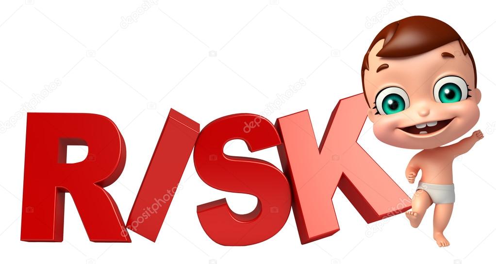Cute baby with Risk sign Stock Illustration by ©visible3dscience #123763144