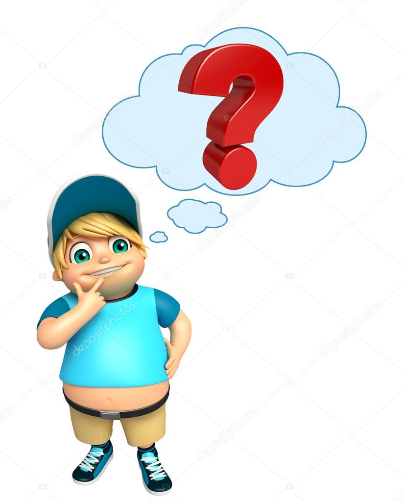 Kid boy with Question mark sign Stock Illustration by ©visible3dscience ...