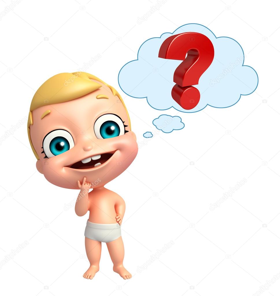 Cute baby with Question mark sign Stock Photo by ©visible3dscience ...
