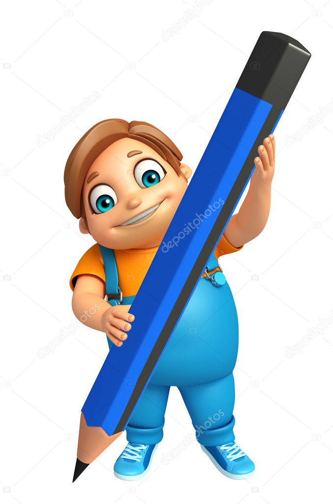 Kid boy with Pencil Stock Photo by ©visible3dscience 123776764