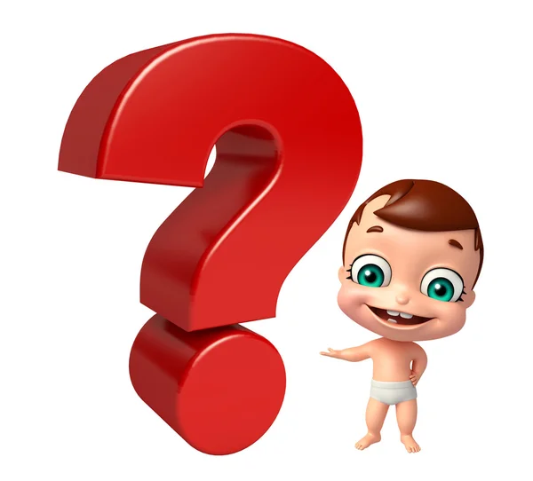 Cute baby with Question mark sign — Stock Photo © visible3dscience ...
