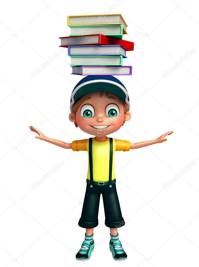 Kid boy with book stack Stock Illustration by ©visible3dscience #123785880 Kid boy with book stack Stock Illustration by ©visible3dscience #123785880