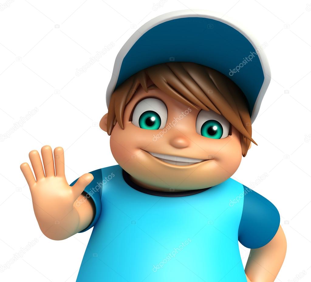 Kid boy with Stop pose Stock Illustration by ©visible3dscience #123812896