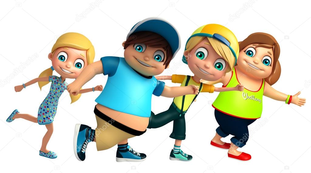 Kid boy and girl with Running pose Stock Illustration by ...