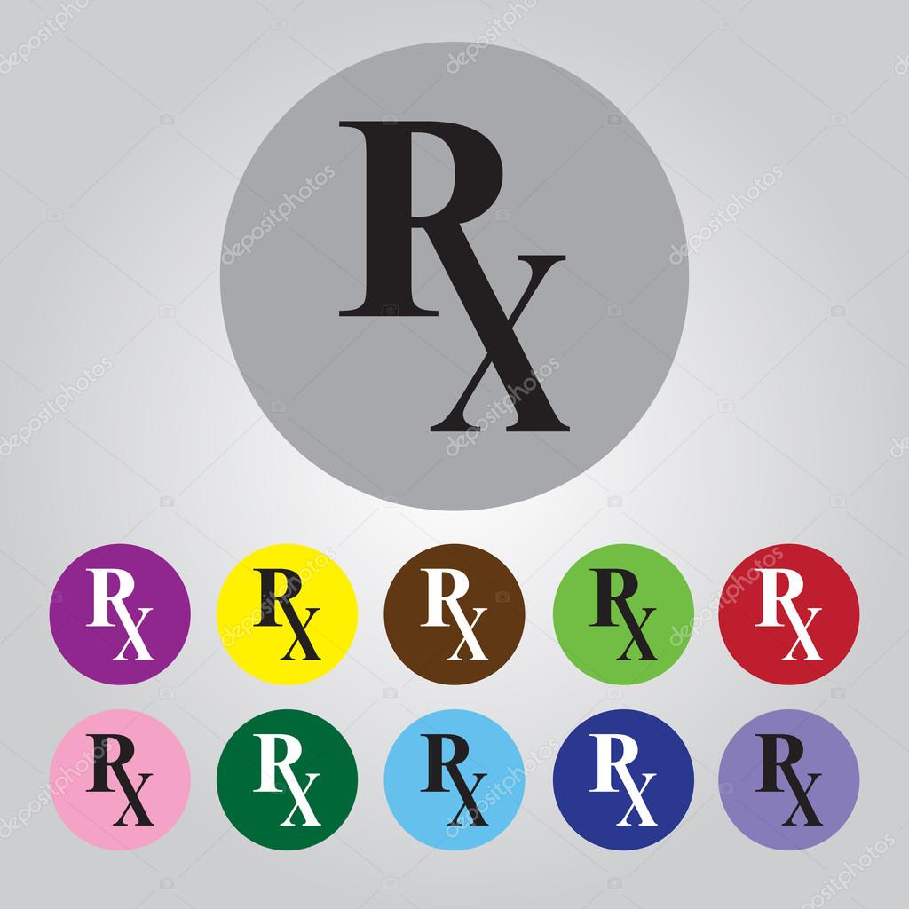 Rx pharmacy medicine icon — Stock Vector © SableVector #104324130