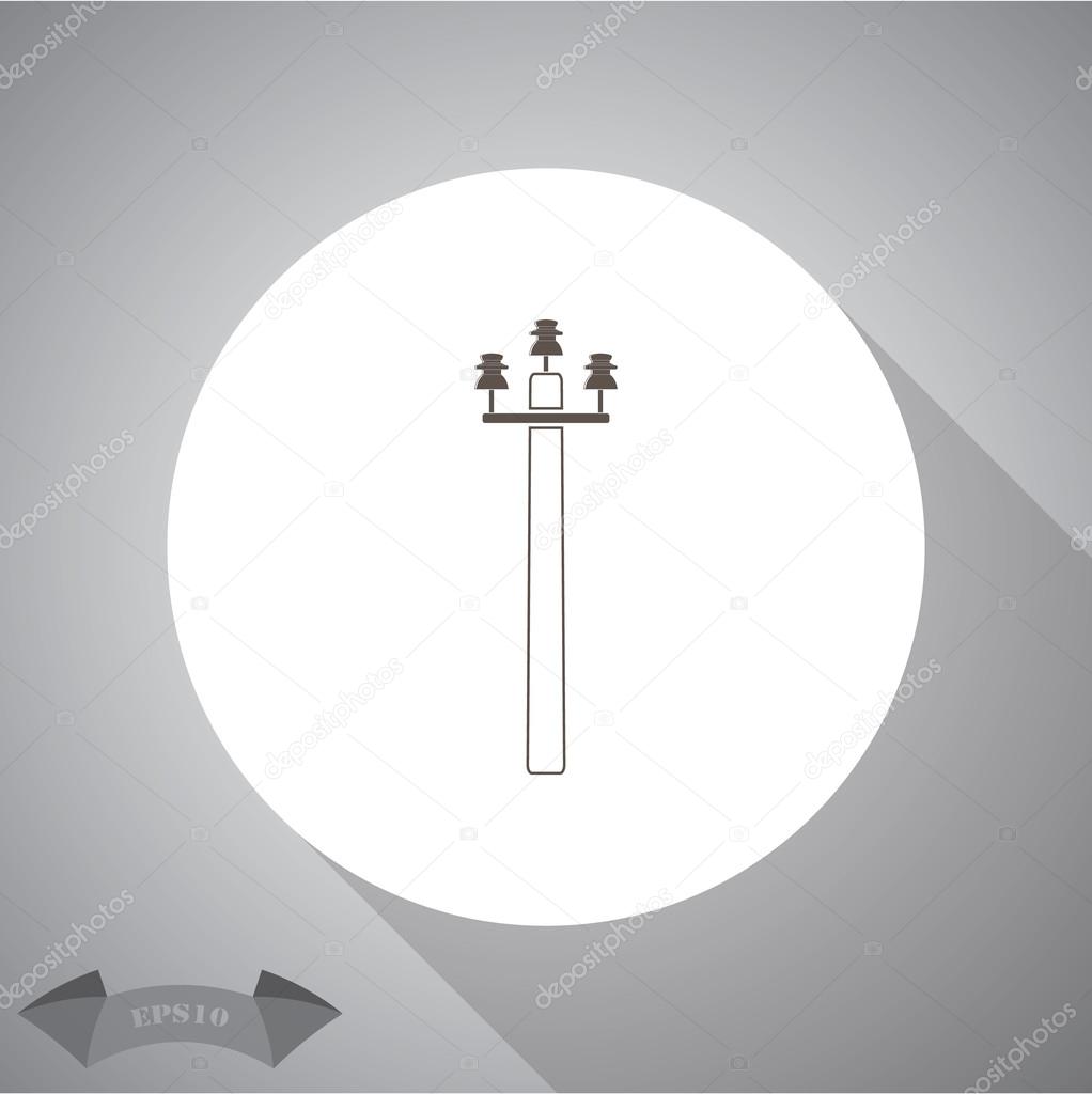 The high-voltage wire pole. Vector illustration. — Stock Vector ...