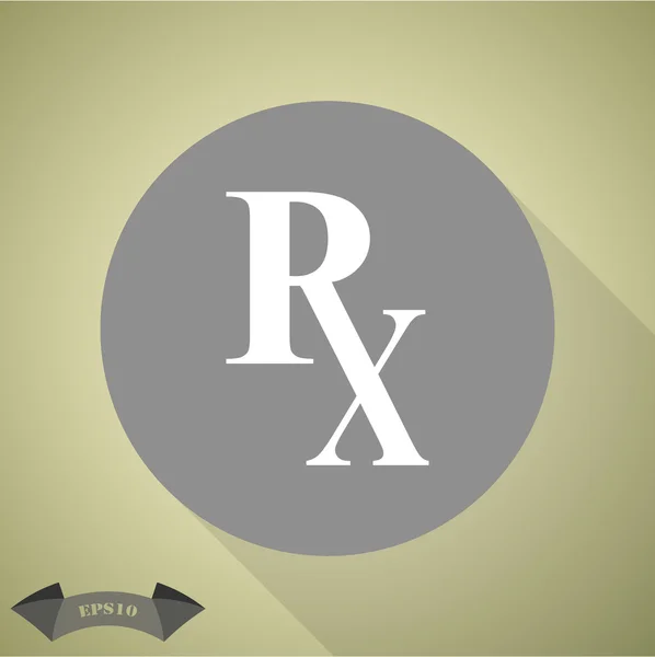 Rx pharmacy medicine icon — Stock Vector © SableVector #104324130