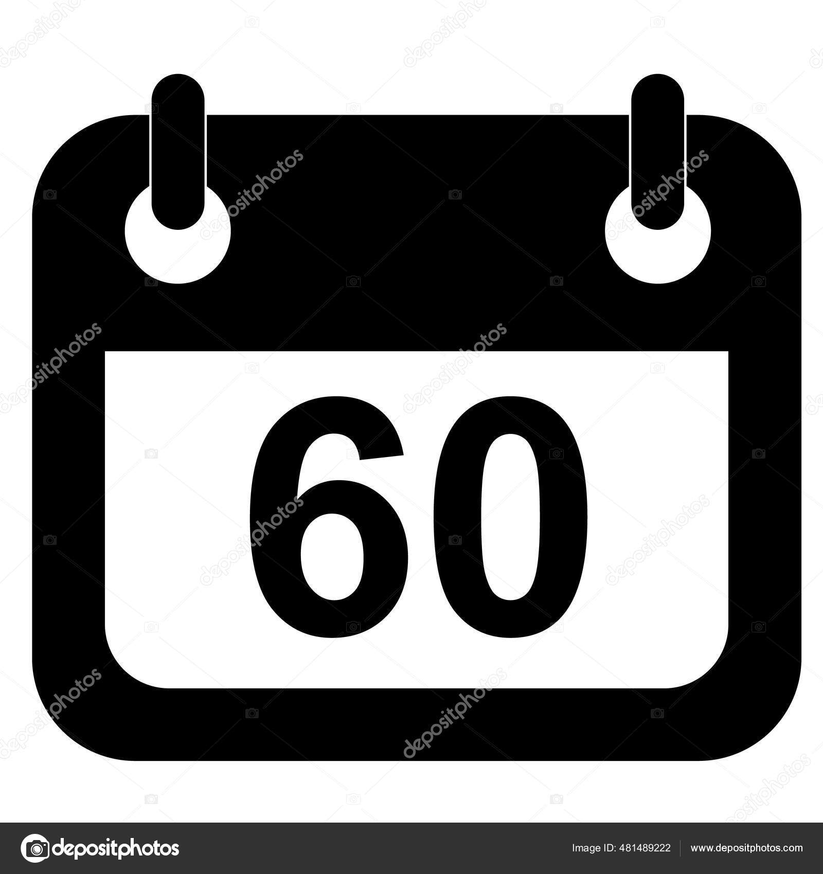 Two Months Icon White Background Days Sign Flat Style Stock Vector ...