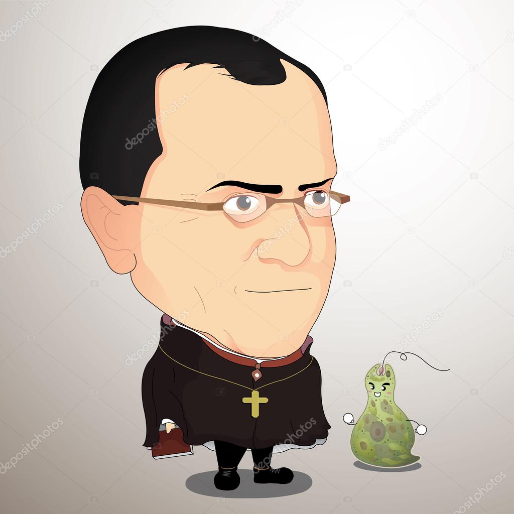 Vector illustration - Gregor Mendel — Stock Vector © DevIsStudio #102402978