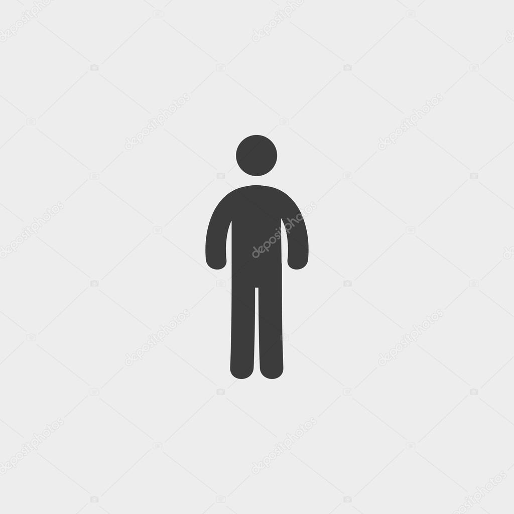 Man icon in a flat design in black color. Vector illustration eps10 ...