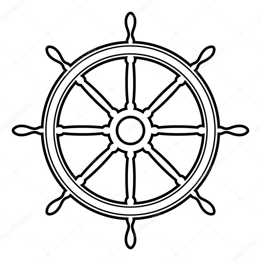 Ilustración de vector de timón de la nave — Vector de stock © dimmsliz ...