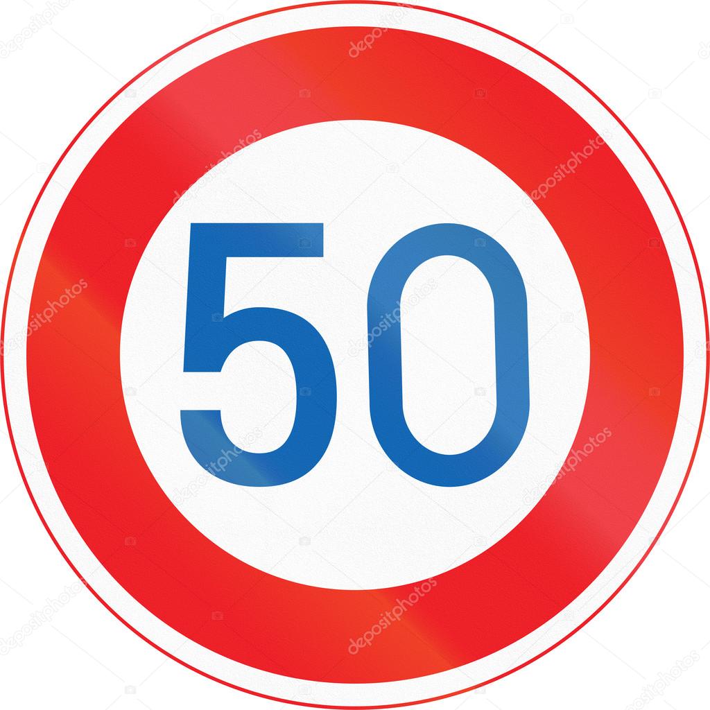 Japanese road sign - Maximum Speed Limit 50 kmh — Stock Photo © jojoo64 ...