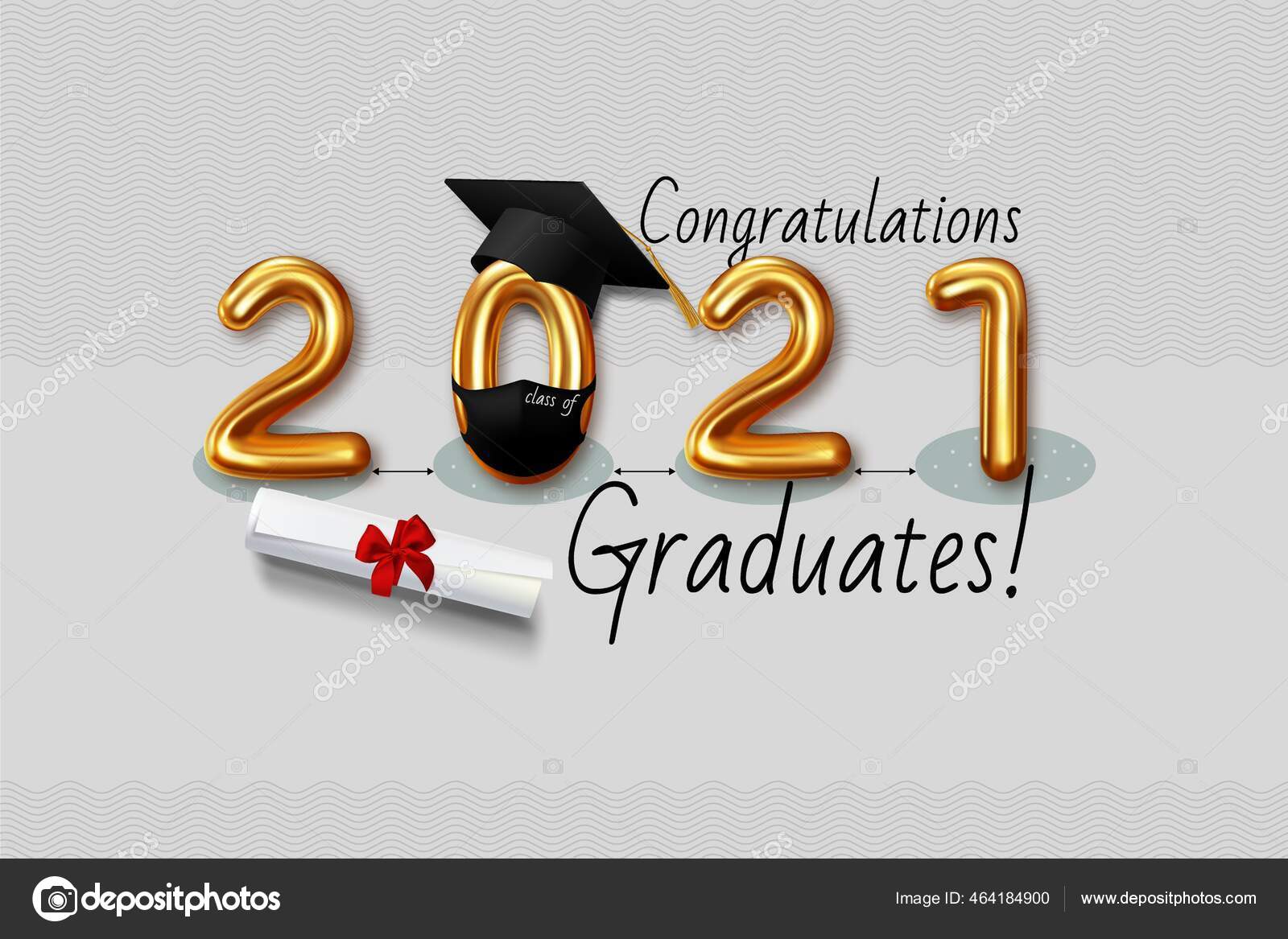 Felicidades graduados 2021 clase de graduaciones. Ilustración vectorial ...