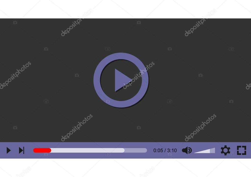 Reproductor de vídeo de estilo plano. Reproductor de vídeo para la web ...