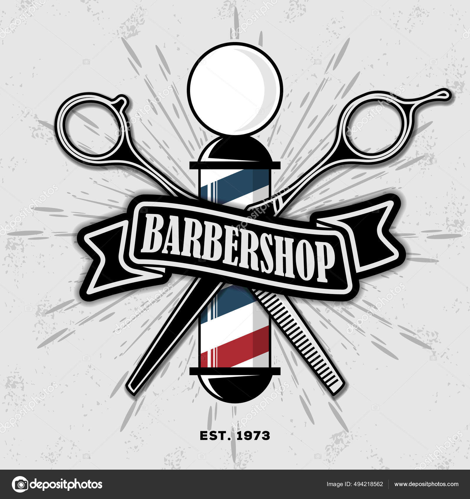 Plantilla de póster de barbería con barra de barbero Vector de stock ...