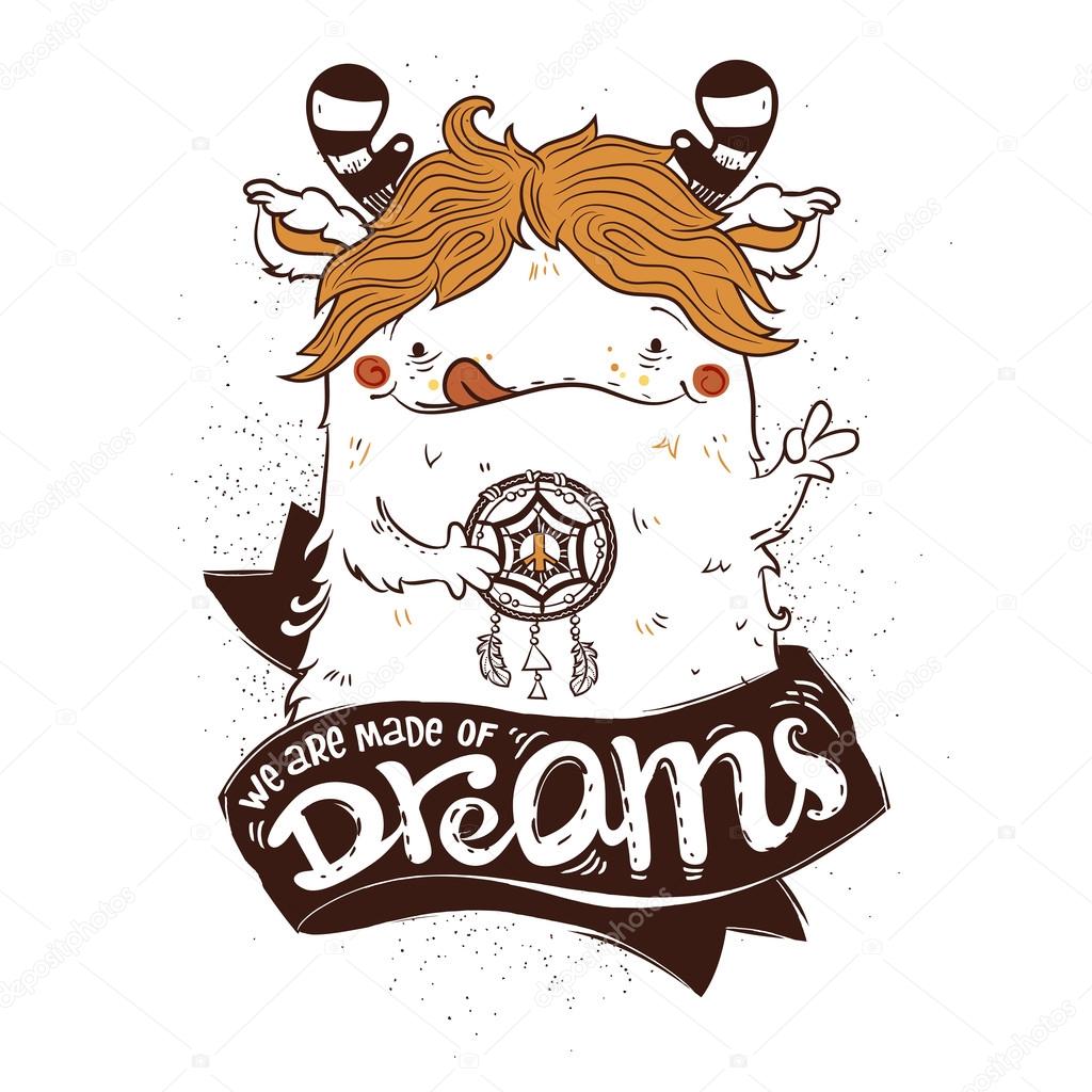 Cute fluffy smiling white monster Stock Vector Image by ©Yeticrab ...