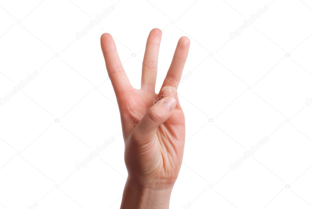 Isolated hand shows the number three — Stock Photo © sokrom.mail.ru ...