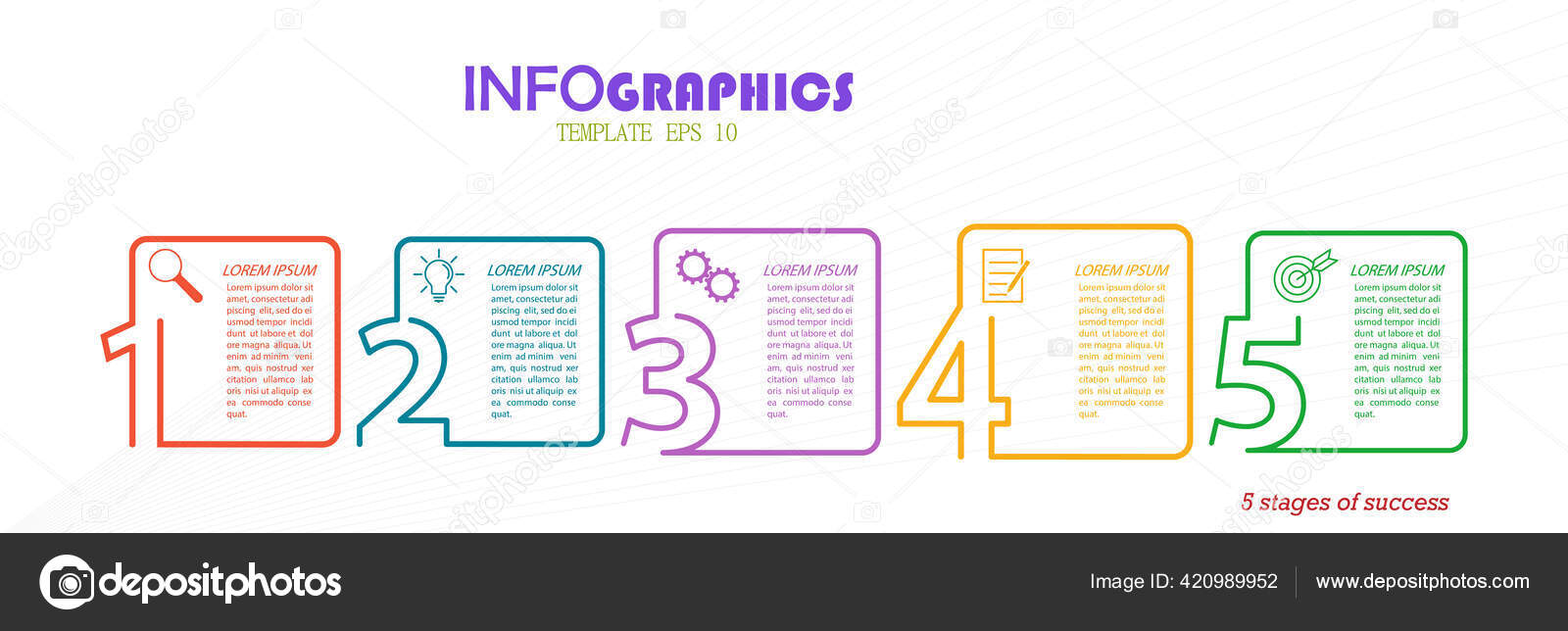 Infographics Pictograms Template Stages Business Training Marketing ...