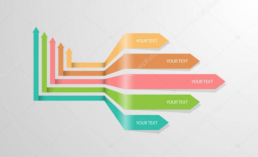 Flechas de infografías. Flechas de colores de diferentes longitudes ...