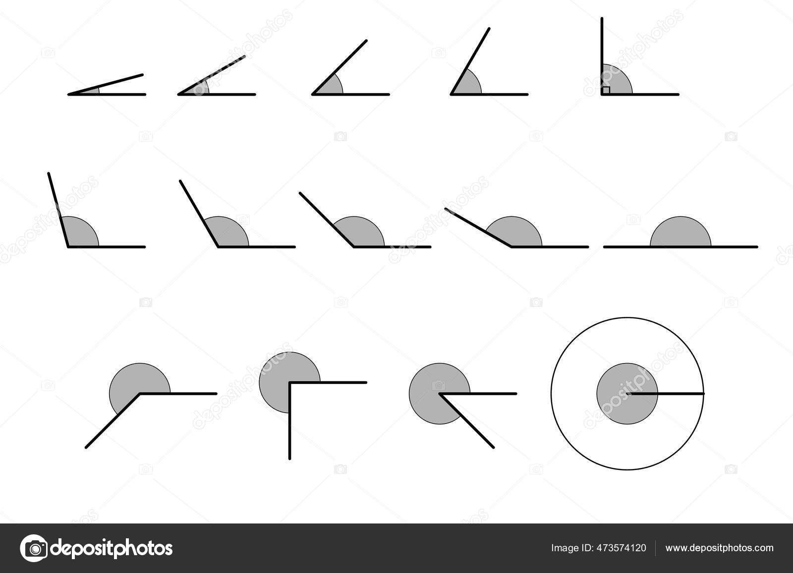 Angles Various. Set of vector icons consisting of angles of different ...