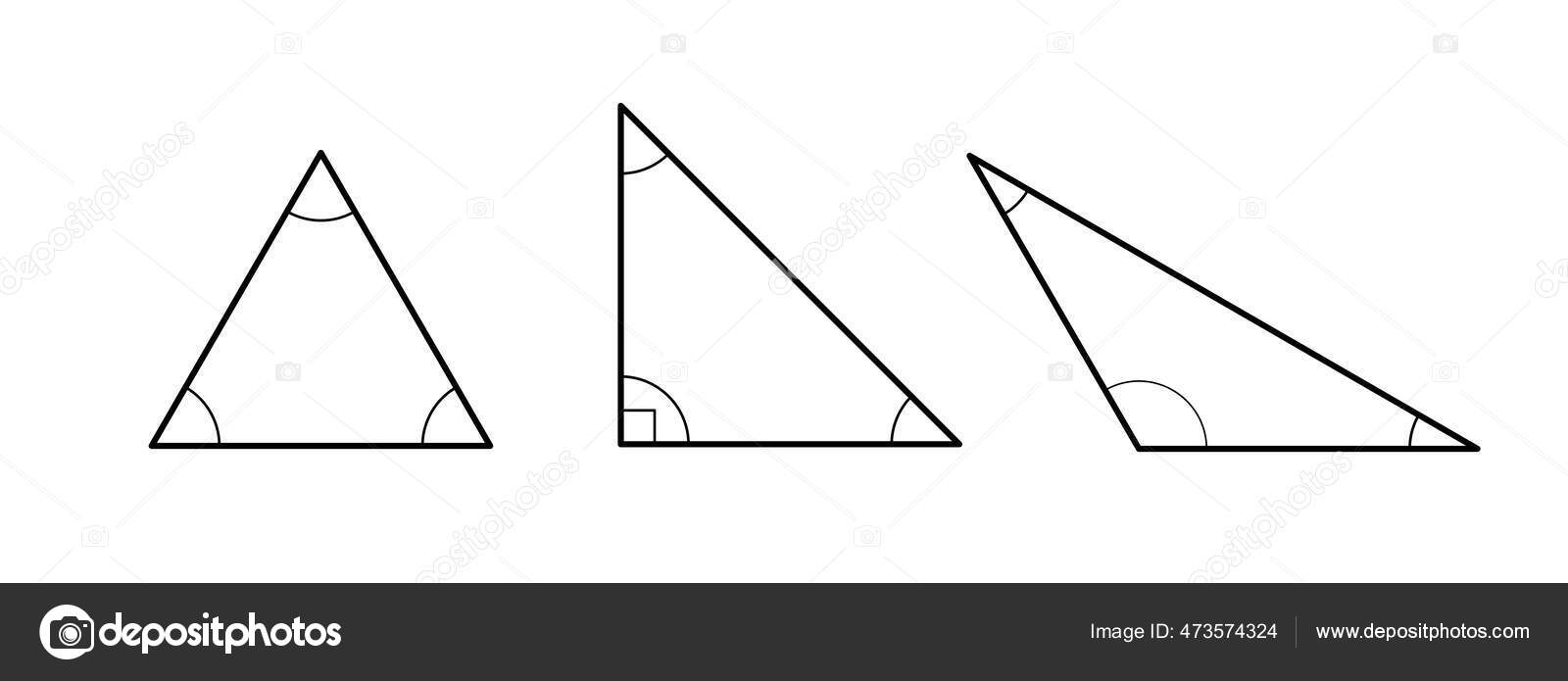 Types de triangles. Symboles vectoriels mathématiques. Information ...