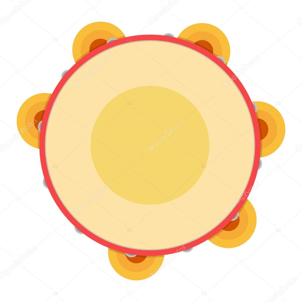 Ilustración vectorial pandereta. Pandereta sobre fondo blanco. Objeto ...