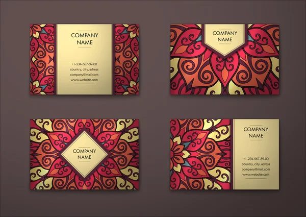 Vector vintage visiting card set Stock Vector by ©Kakapo_Studio 107165500