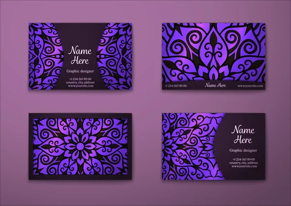 Vector vintage visiting card set. Stock Vector by ©Kakapo_Studio 104124660