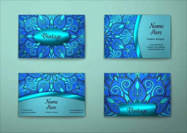 Vector vintage visiting card set. Stock Vector by ©Kakapo_Studio 104124660