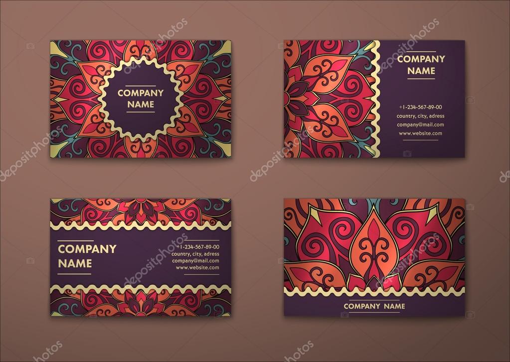 Vector vintage visiting card set Stock Vector Image by ©Kakapo_Studio ...