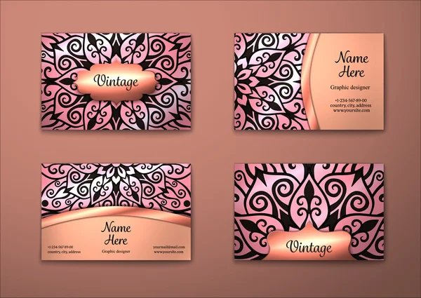 Vector vintage visiting card set. Stock Vector Image by ©Kakapo_Studio ...