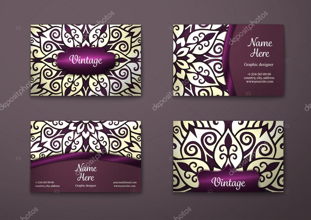 Vector vintage visiting card set. Stock Vector Image by ©Kakapo_Studio ...