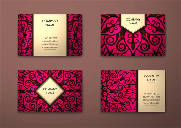 Vector vintage visiting card set Stock Vector by ©Kakapo_Studio 107165500