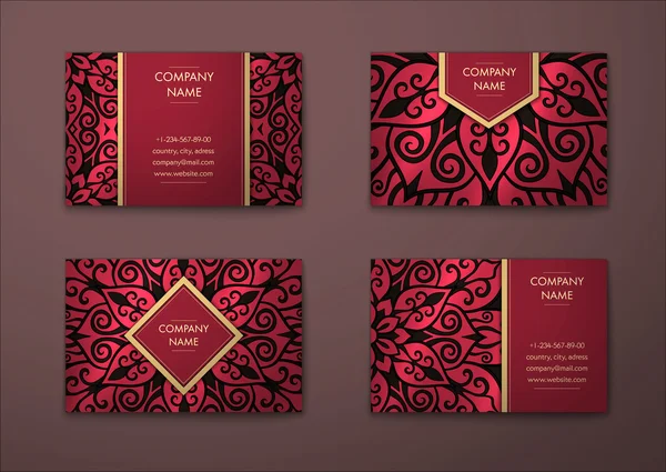 Vector vintage visiting card set Stock Vector by ©Kakapo_Studio 103156802